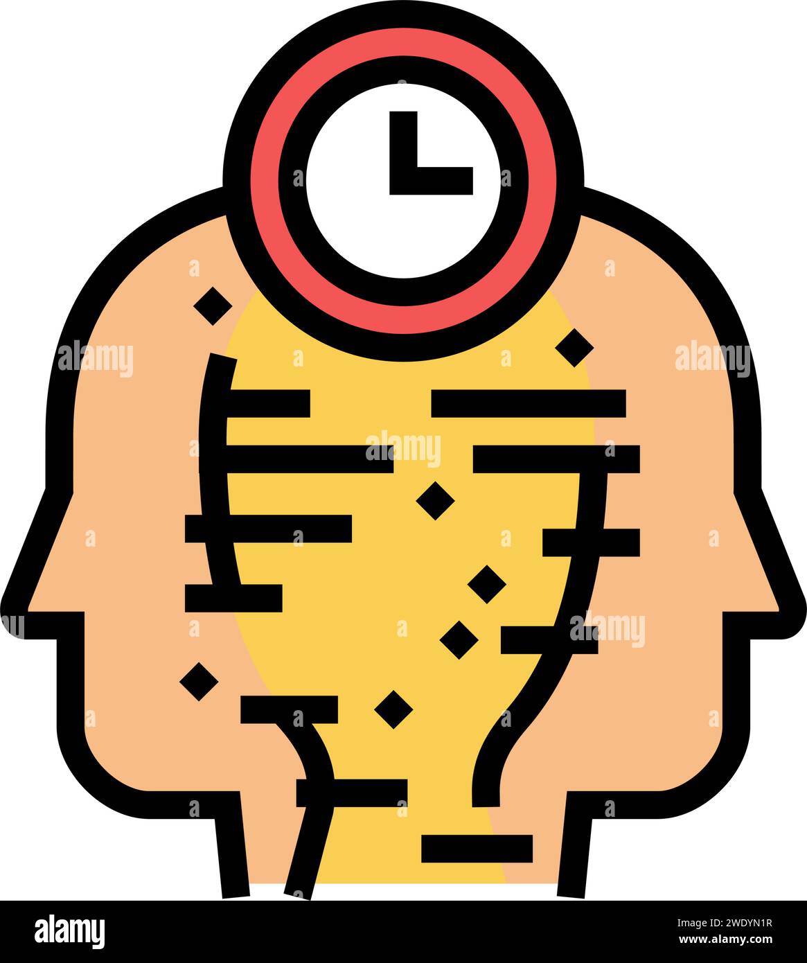 attention residue time management color icon vector illustration Stock ...