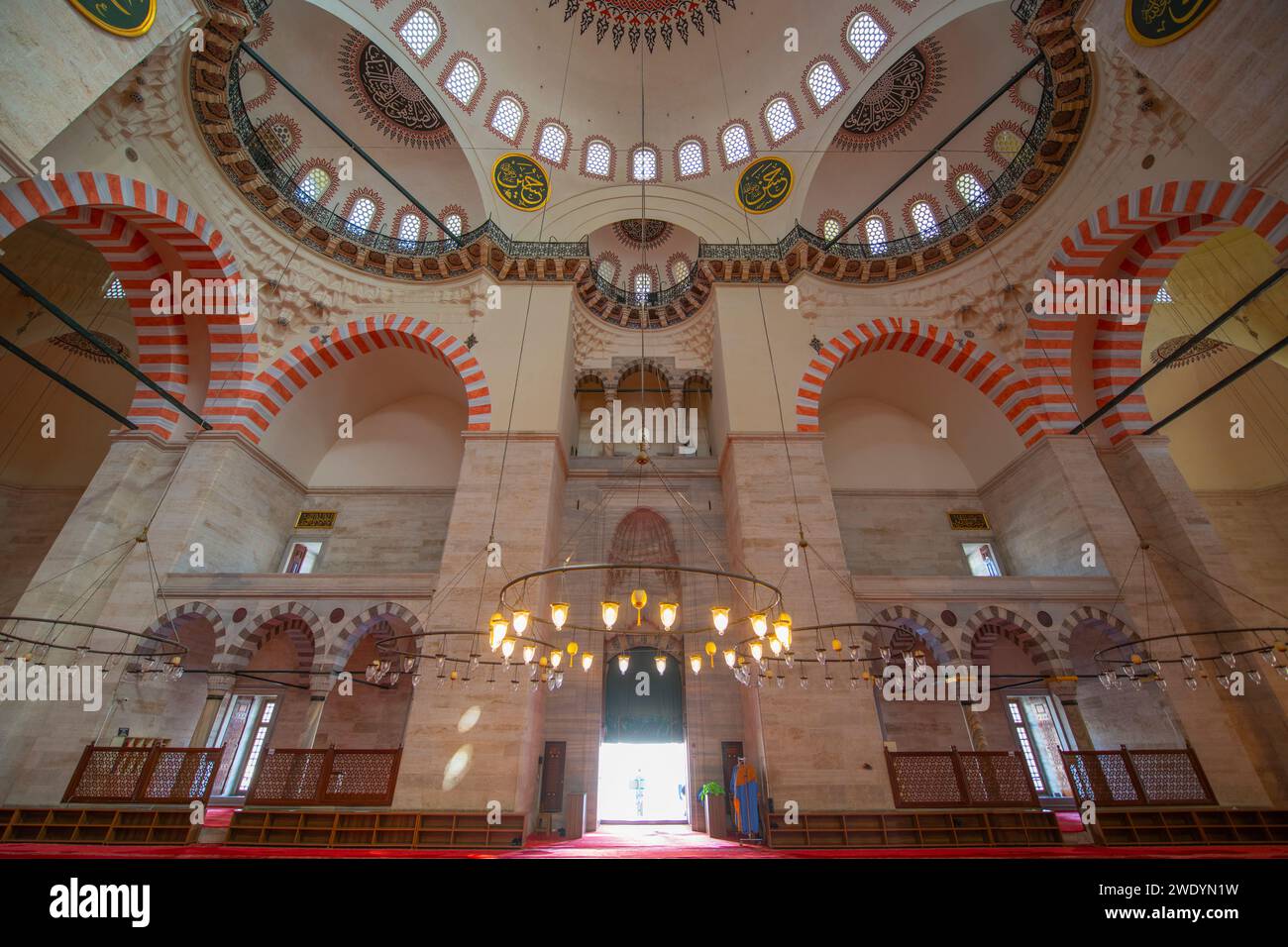 Suleymaniye Camii Mosque interior. The Mosque is an Ottoman Imperial ...
