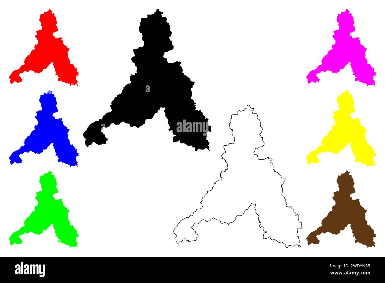 Jinan city (People's Republic of China, PRC) map vector illustration, scribble sketch Tsinan or ...