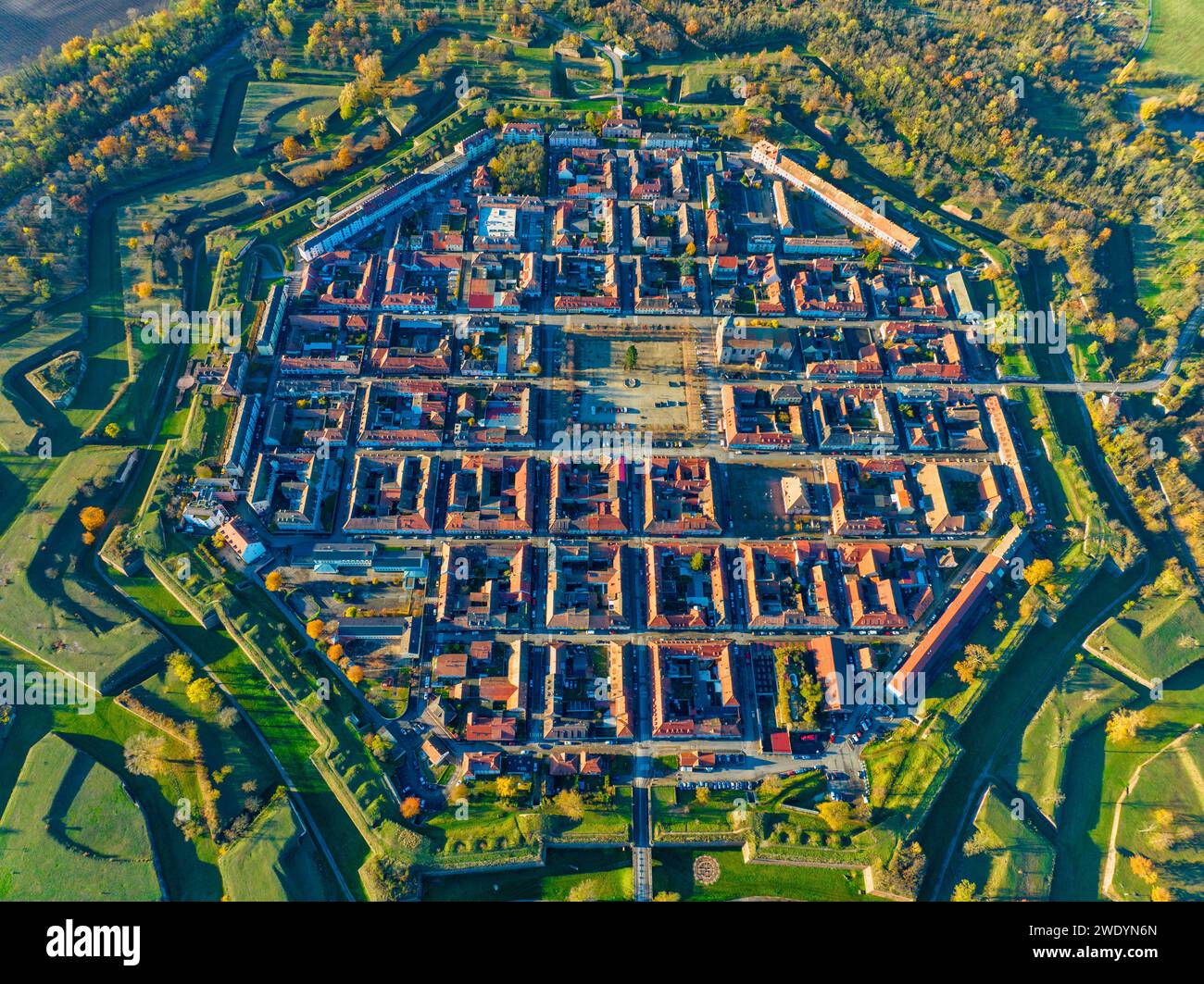 Aerial view of the fortified town of Neuf Brisach, Alsace, France Stock Photo - Alamy