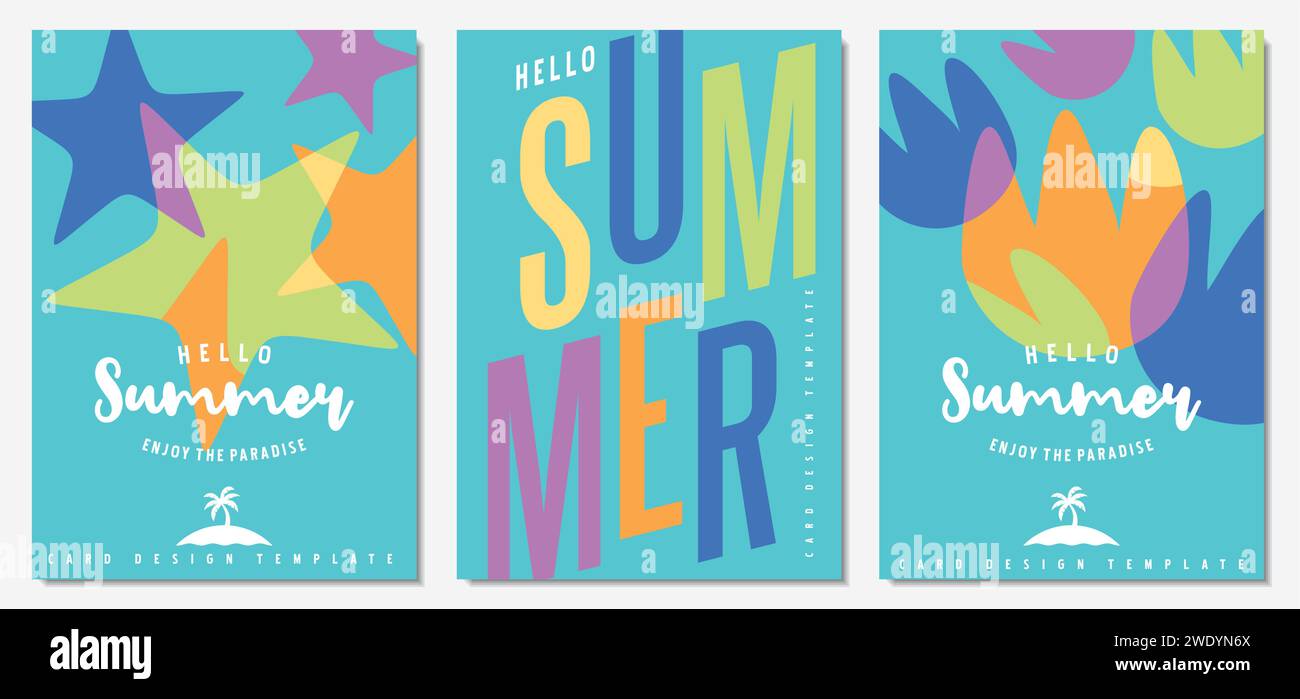 Summer banners set of templates and covers. Seasonal summer sale ...