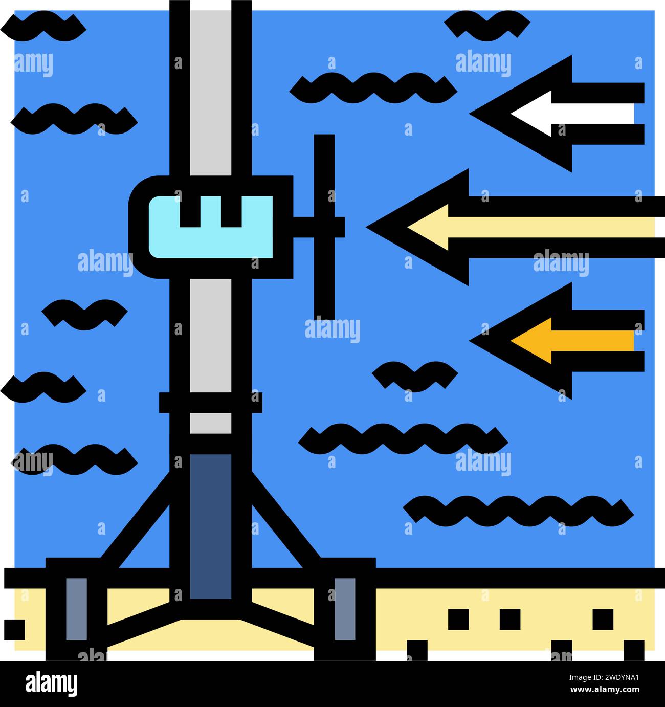 stream energy tidal power color icon vector illustration Stock Vector ...