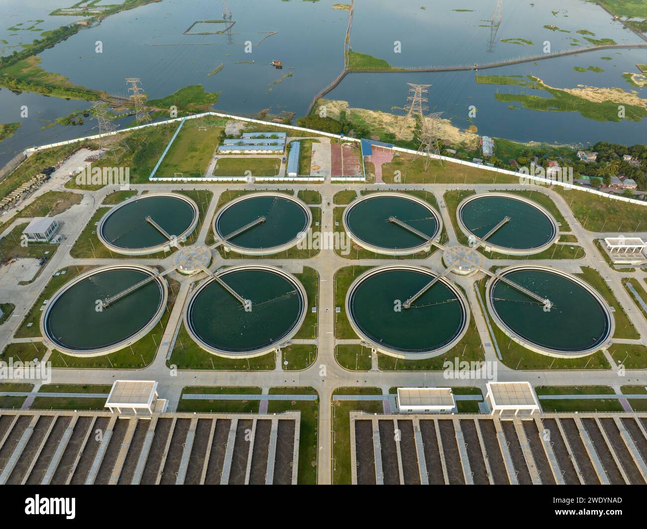 Aerial view of largest sewage treatment plant in Dasherkandi, Dhaka, Bangladesh Stock Photo - Alamy