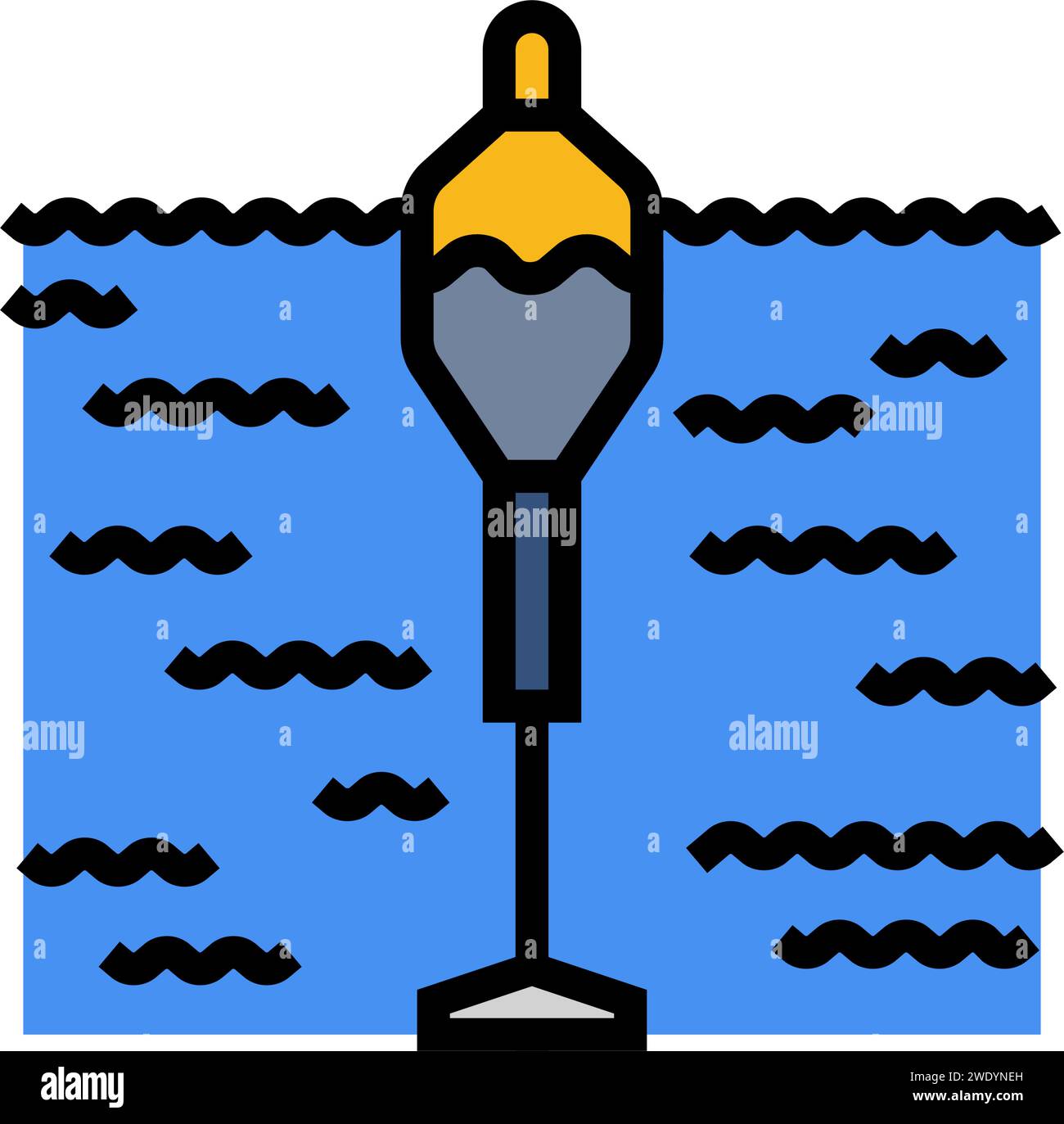 Wave Energy Harvesting Color Icon Vector Illustration Stock Vector