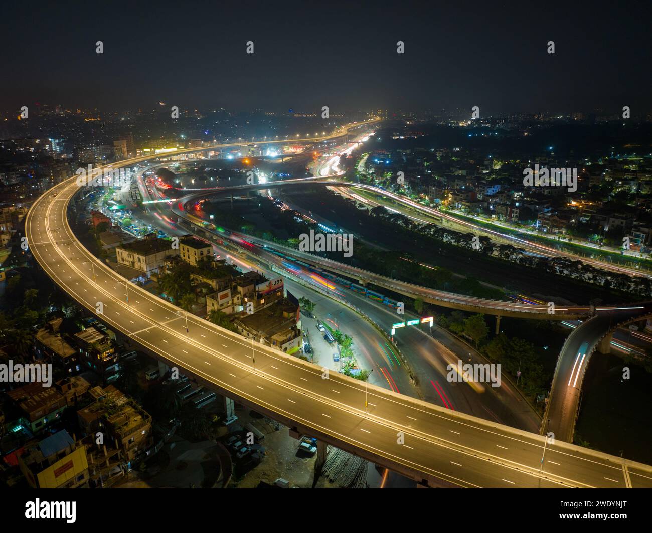 Aerial view of Dhaka Elevated Expressway at night in Dhaka, Bangladesh Stock Photo - Alamy