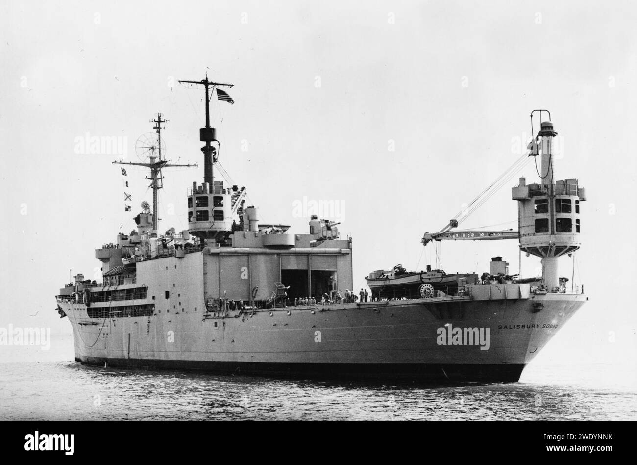 Aft view of USS Salisbury Sound (AV-13) off San Francisco on 30 June ...