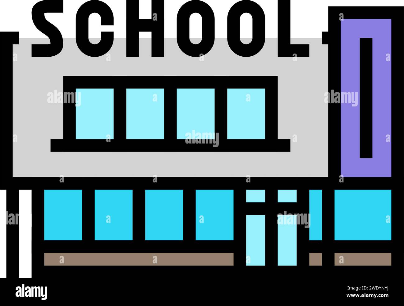 house school building color icon vector illustration Stock Vector Image ...