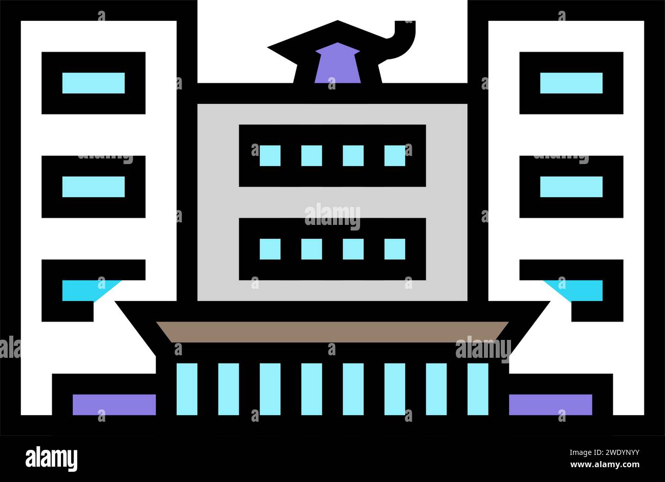 academy school building color icon vector illustration Stock Vector ...