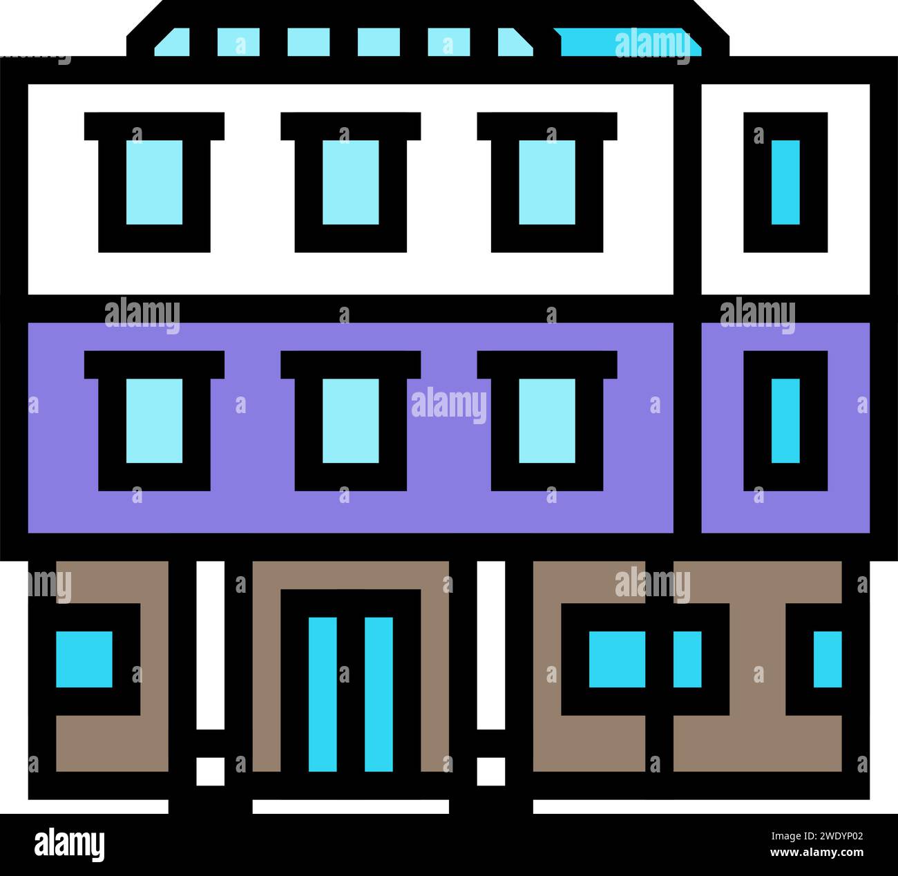elementary school building color icon vector illustration Stock Vector ...