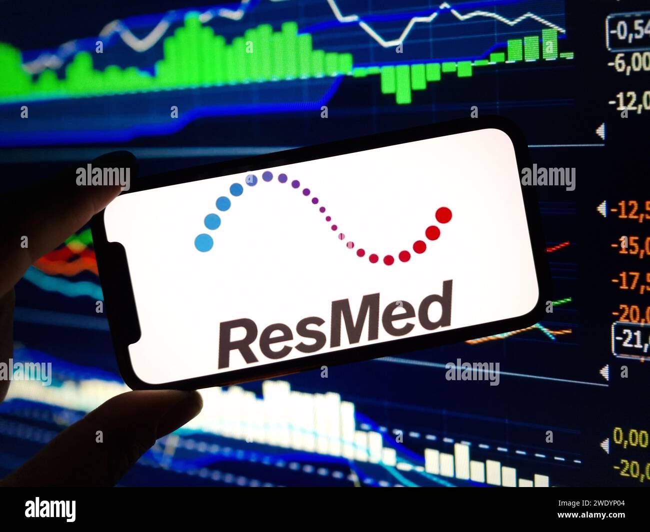 Konskie, Poland - January 22, 2024: ResMed company logo displayed on ...