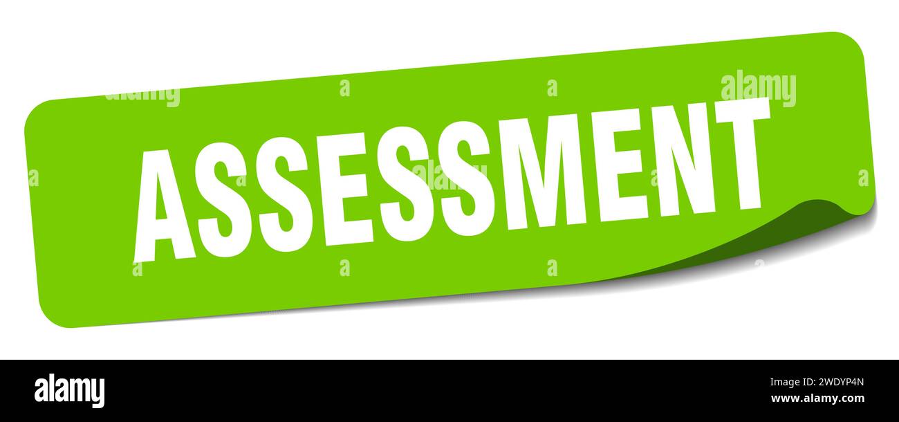 assessment sticker. assessment rectangular label isolated on white ...