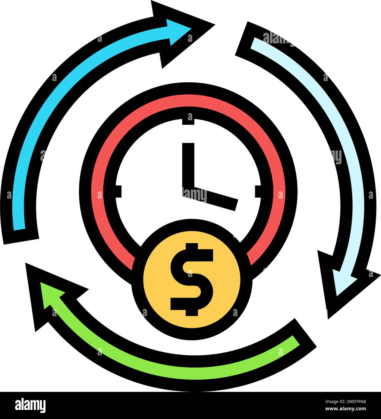 investment time management color icon vector illustration Stock Vector ...