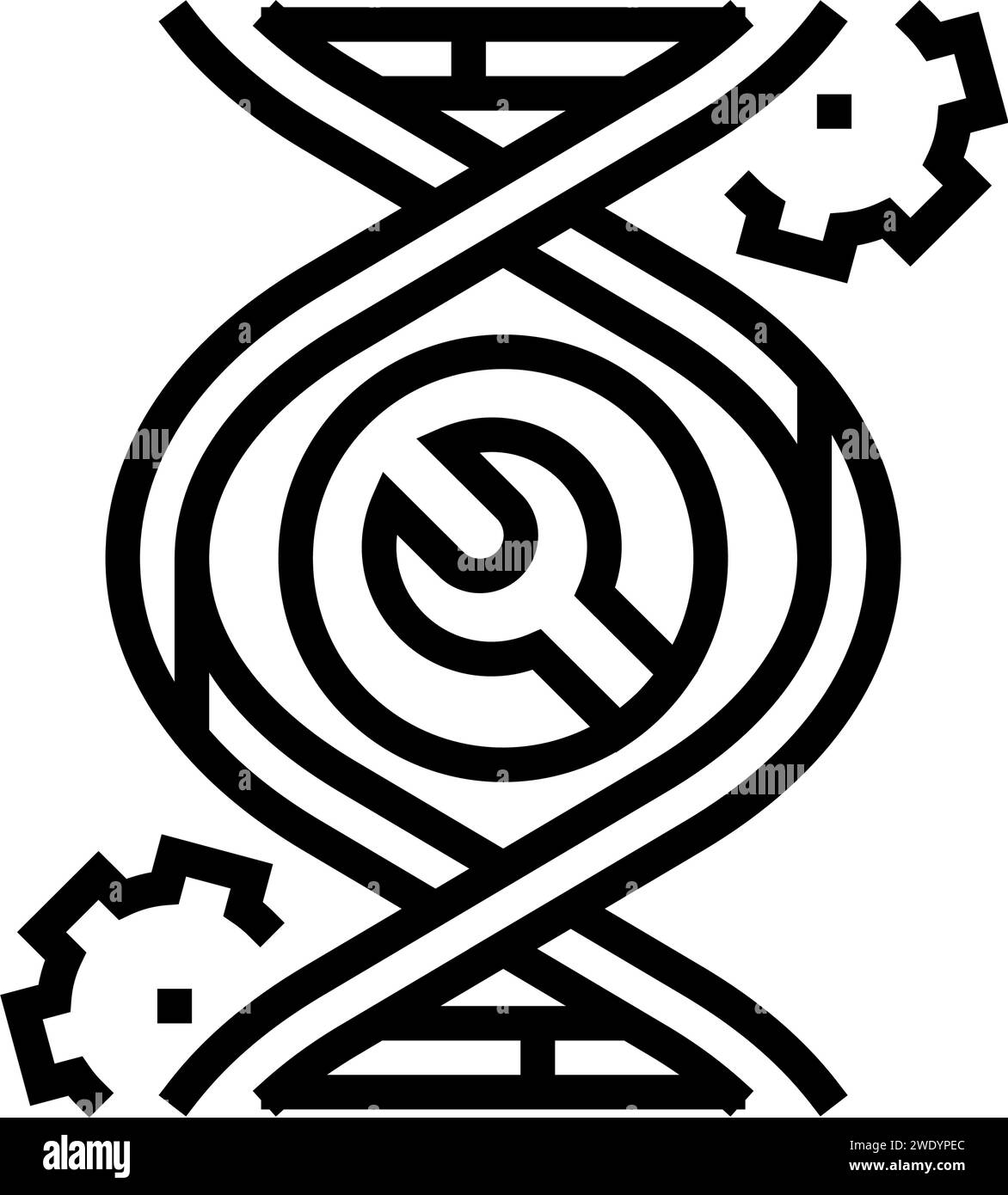genetic engineering cryptogenetics line icon vector. genetic ...