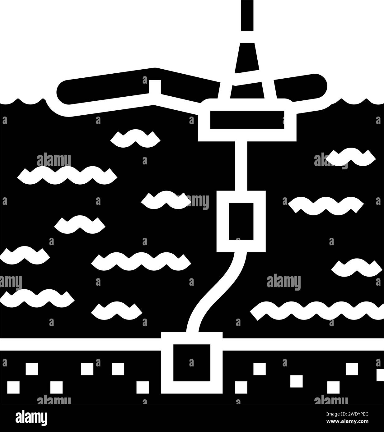 wave farm installation tidal glyph icon vector. wave farm installation ...
