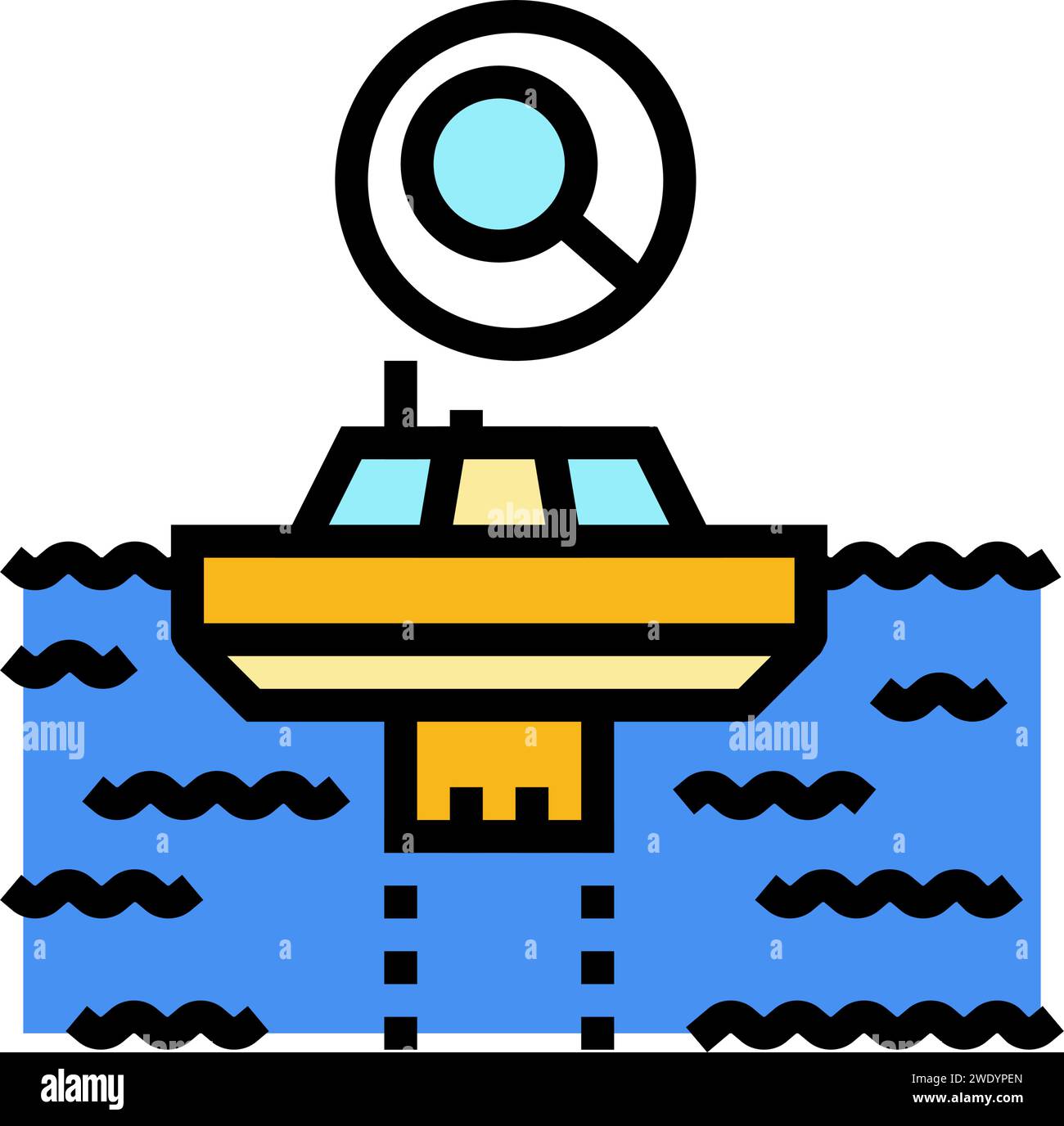 wave energy research color icon vector illustration Stock Vector Image ...