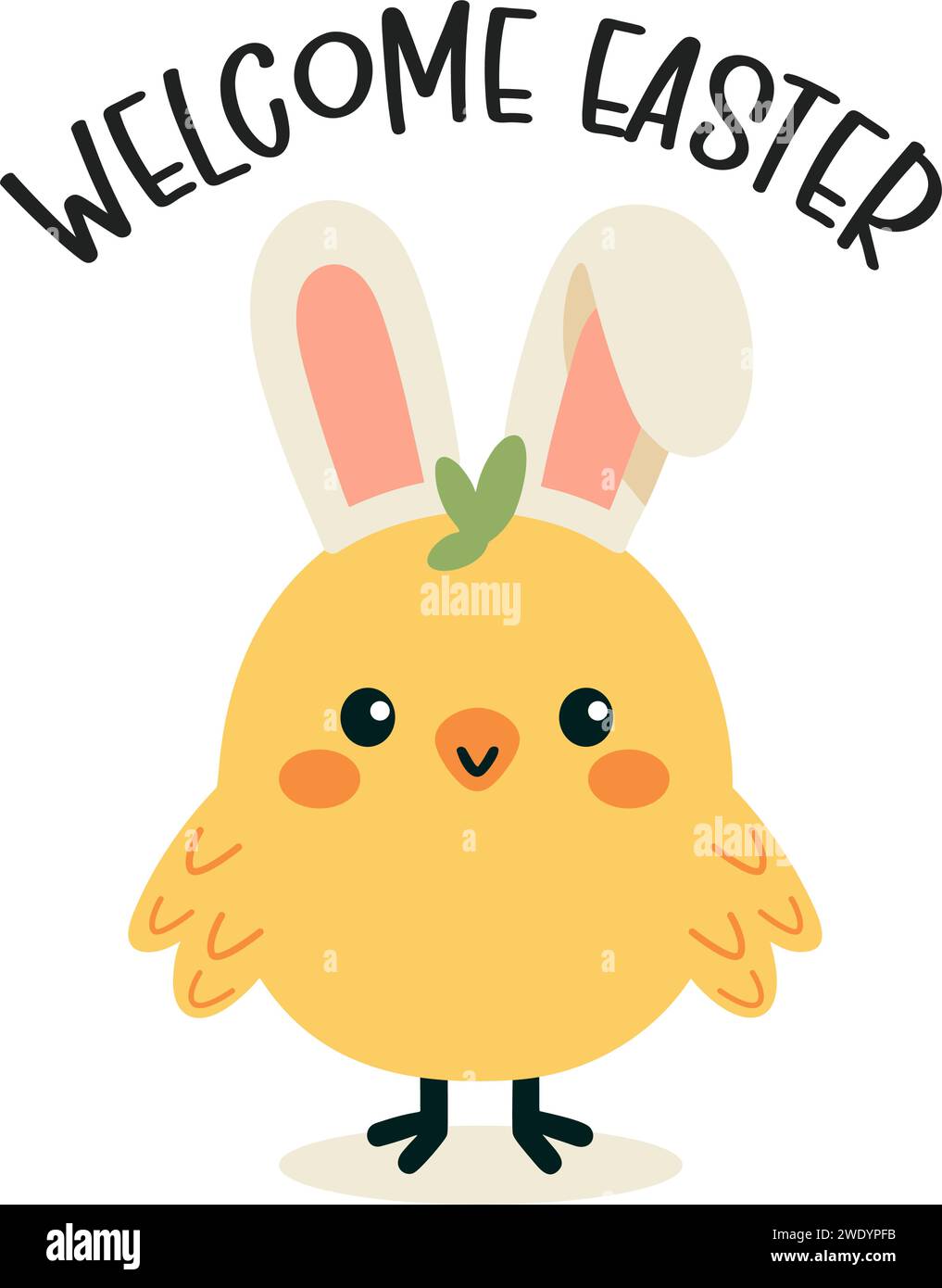 Cute easter chick. Welcome Easter vector illustration Stock Vector ...