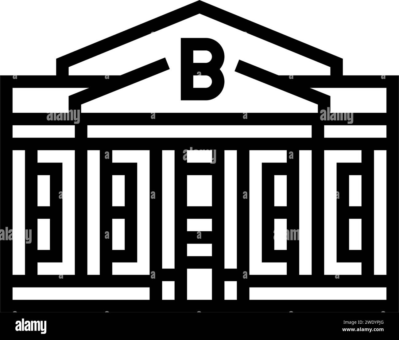 city bank building line icon vector illustration Stock Vector Image ...