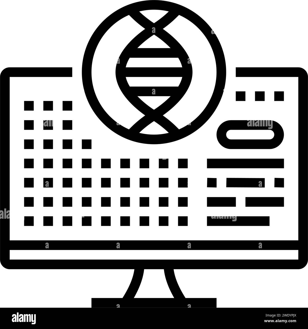 Bioinformatics Cryptogenetics Line Icon Vector Illustration Stock Vector Image And Art Alamy