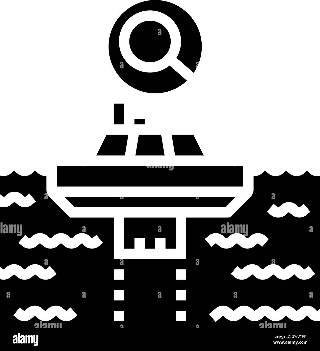 wave energy research glyph icon vector illustration Stock Vector Image ...