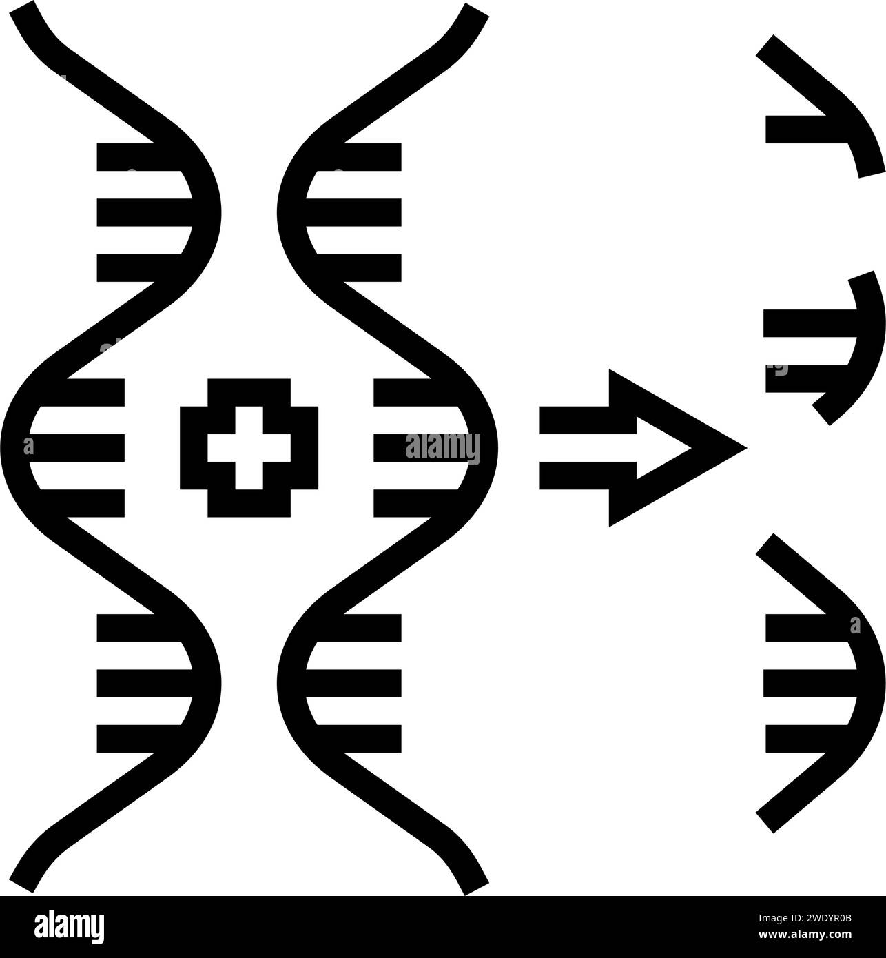 rna interference cryptogenetics line icon vector illustration Stock ...