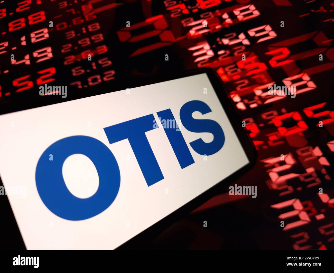Konskie, Poland - January 22, 2024: Otis Worldwide company logo ...