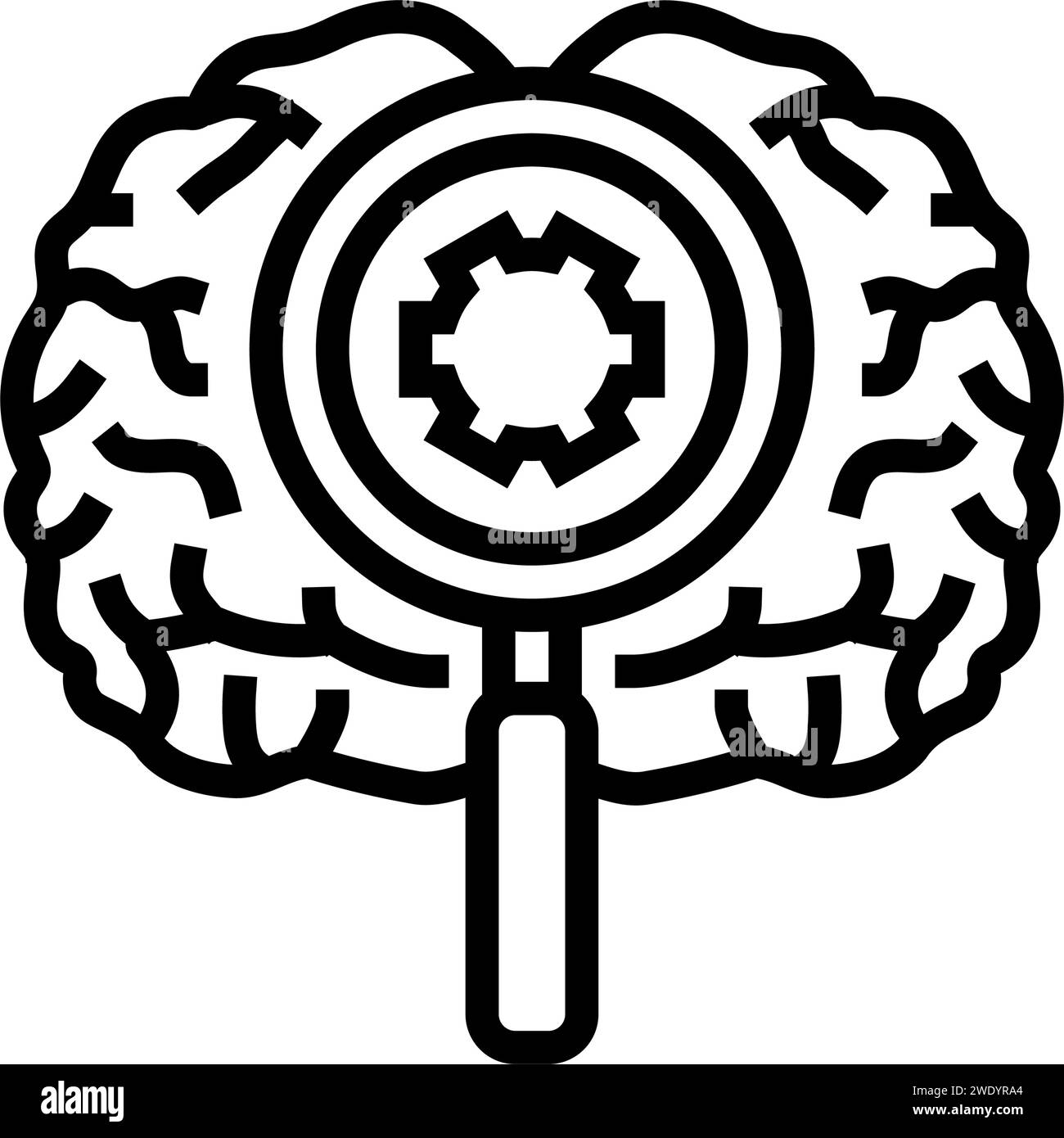 brain research neuroscience neurology line icon vector illustration ...