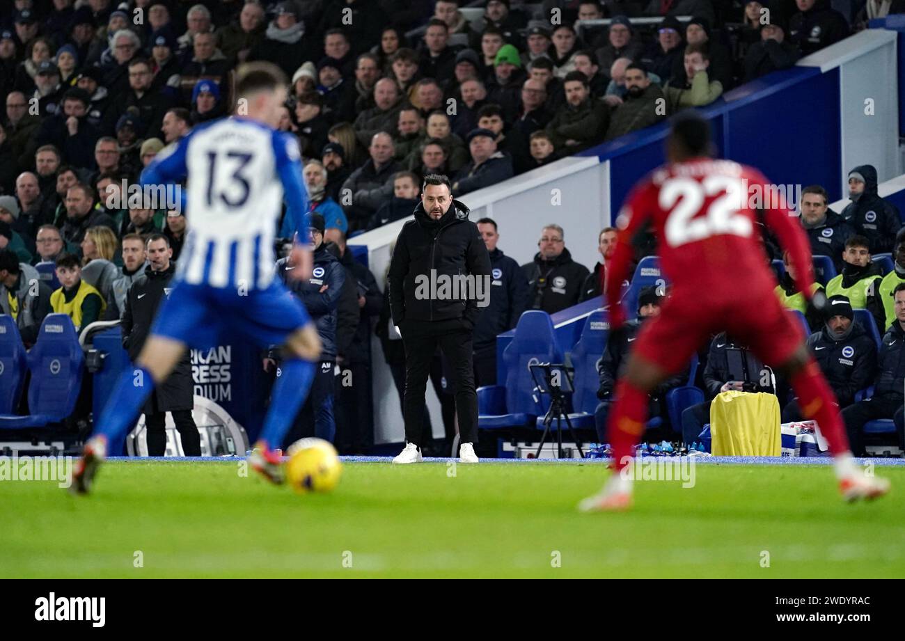 Brighton and Hove Albion manager Roberto De Zerbi during the Premier ...