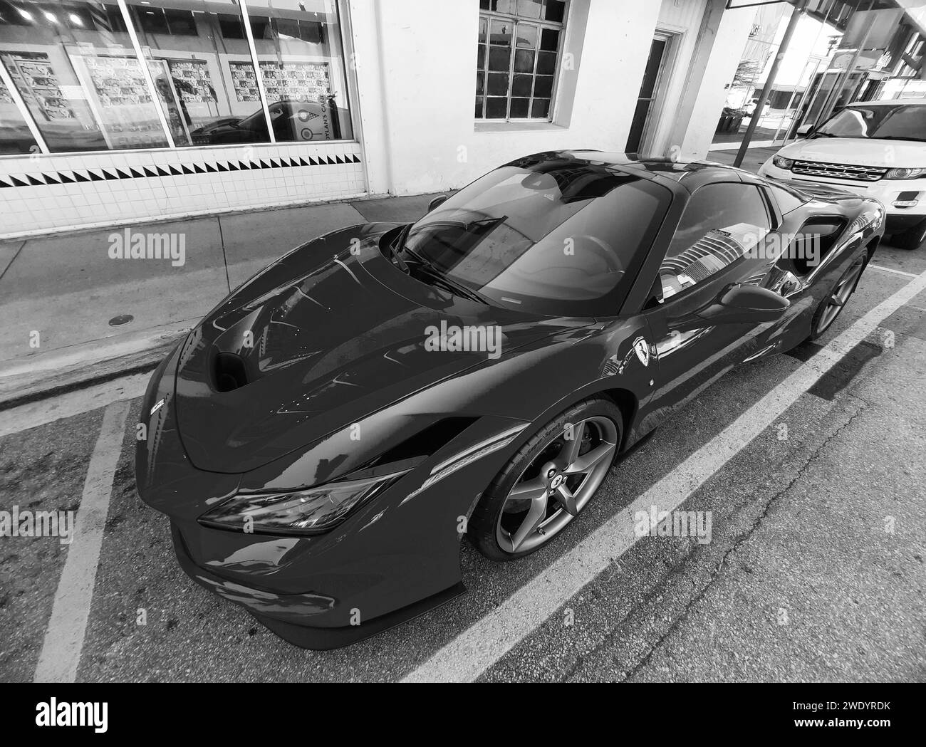 Los Angeles, California USA - March 24, 2021: red Ferrari F8 Tributo ...