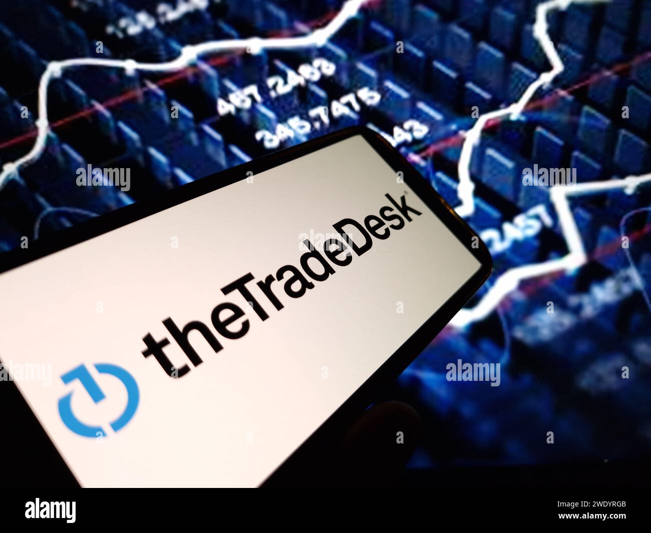 Konskie, Poland - January 22, 2024: The Trade Desk company logo displayed on mobile phone screen ...