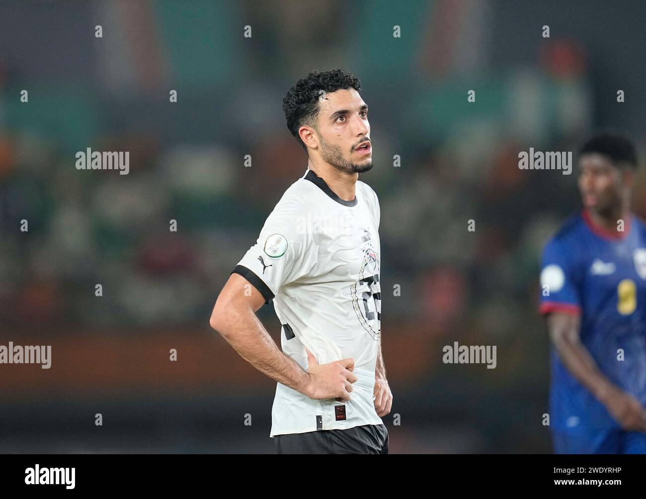January 22 2024: Omar Khaled Mohamed Marmoush (Egypt) looks on during a African Cup of Nations ...
