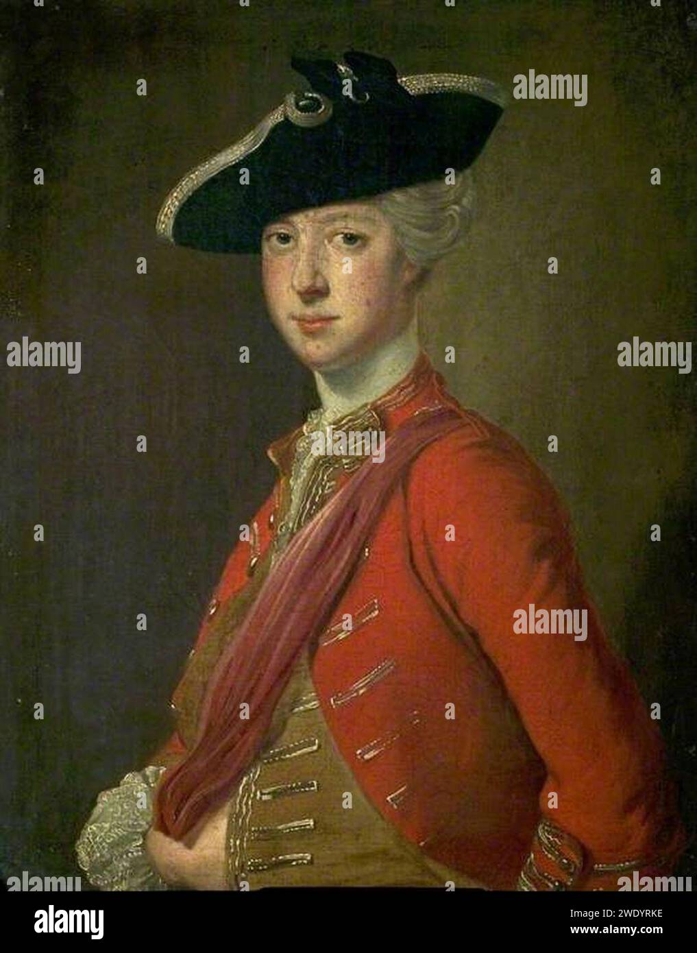 After Thomas Hudson - Cornet Edward Walpole Stock Photo - Alamy