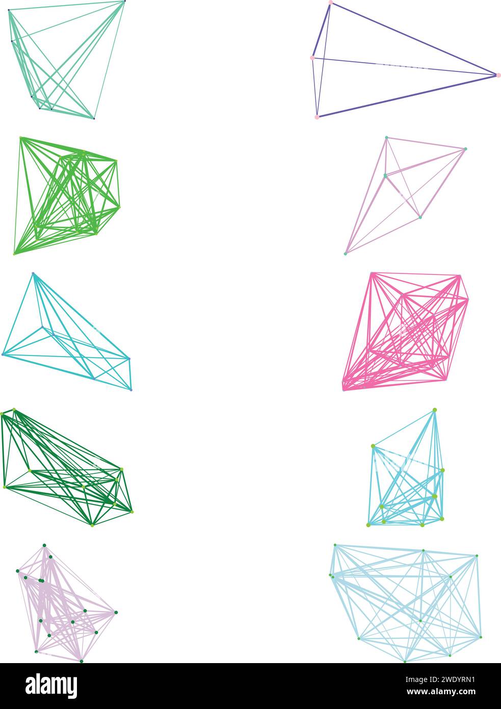 An abstract cut out transparent node network futuristic design element bundle Stock Vector Image ...