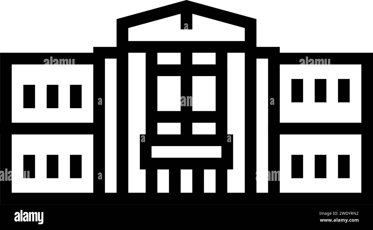 campus school building line icon vector illustration Stock Vector Image ...