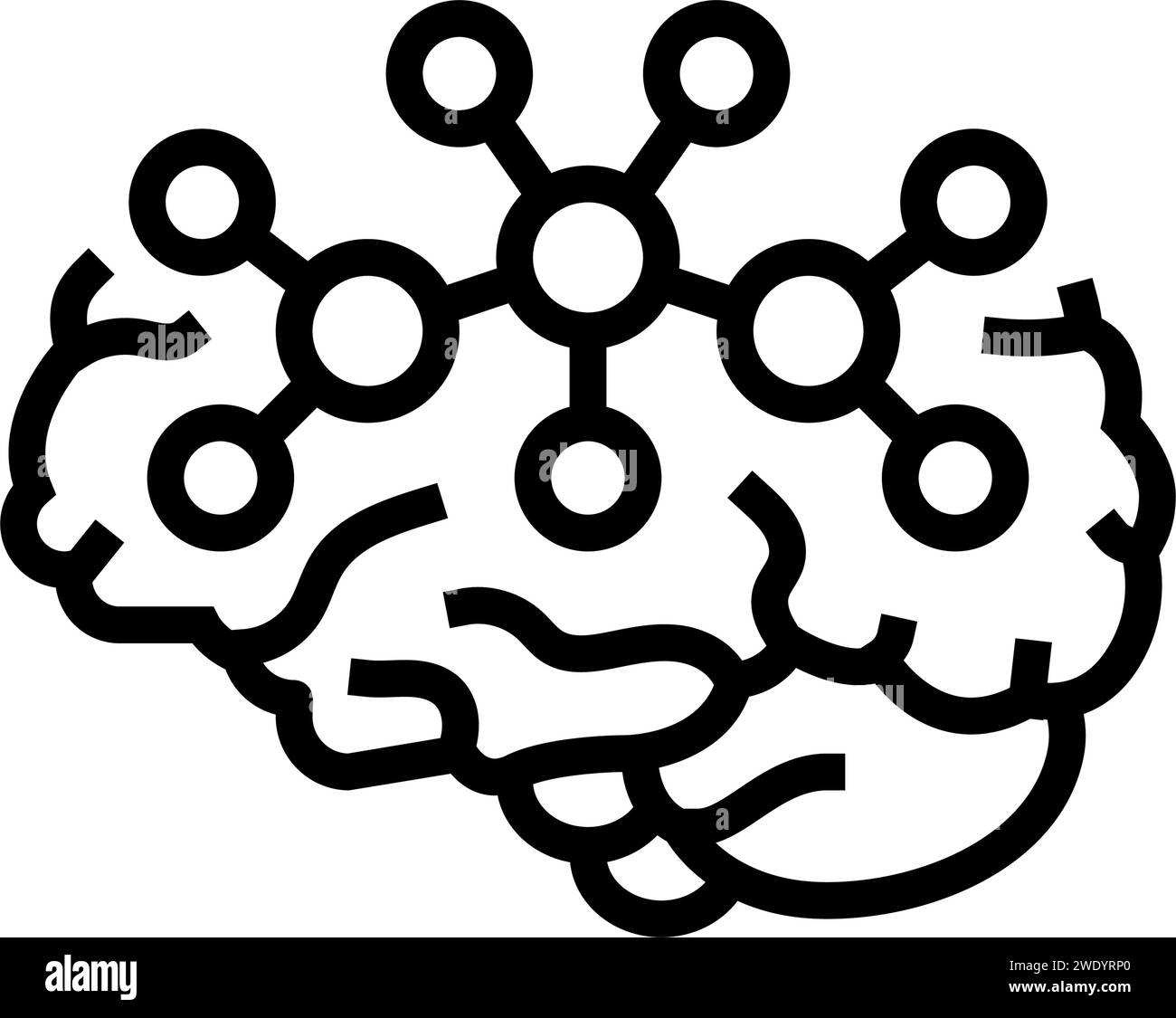 neurochemistry neuroscience neurology line icon vector illustration ...