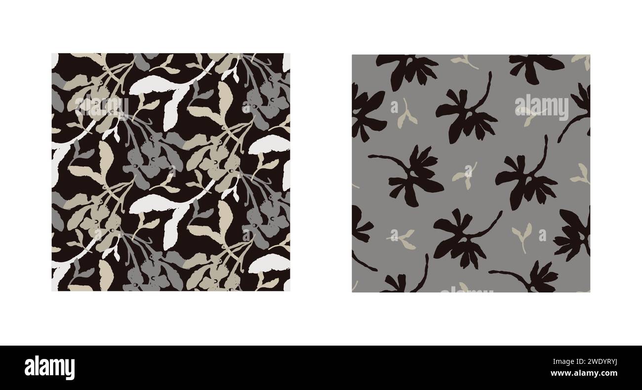 Masculine vector floral pattern with organic botanical shapes. Modern ...