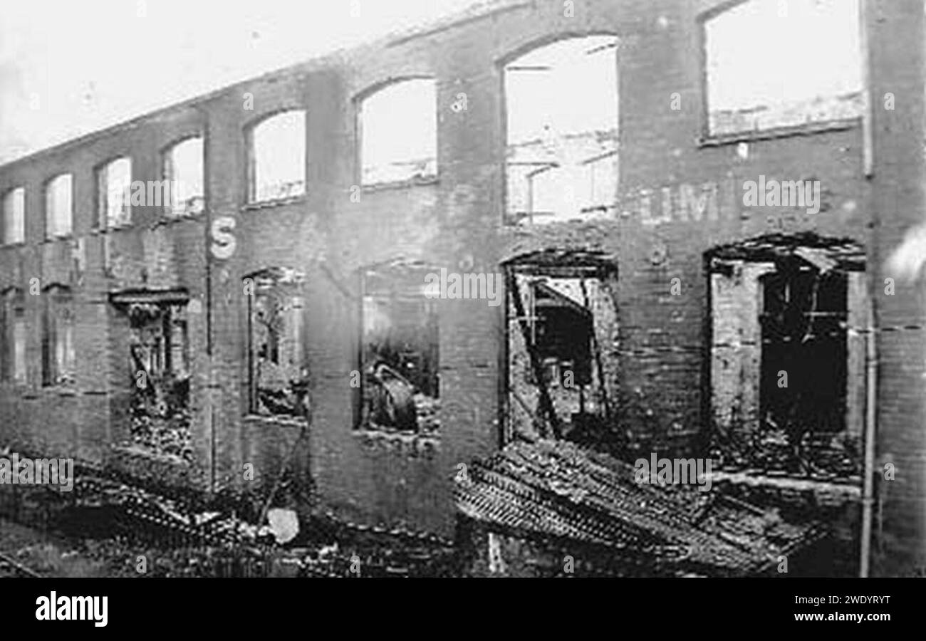 Aftermath of J.A. Matthews & Co fire High Orchard Gloucester 24 July ...