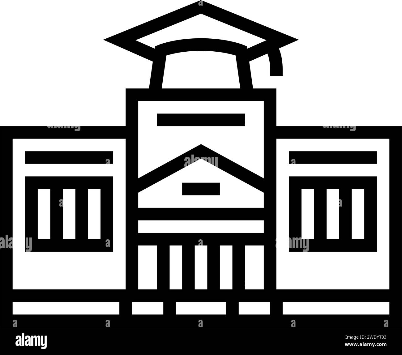 high school building line icon vector illustration Stock Vector Image ...