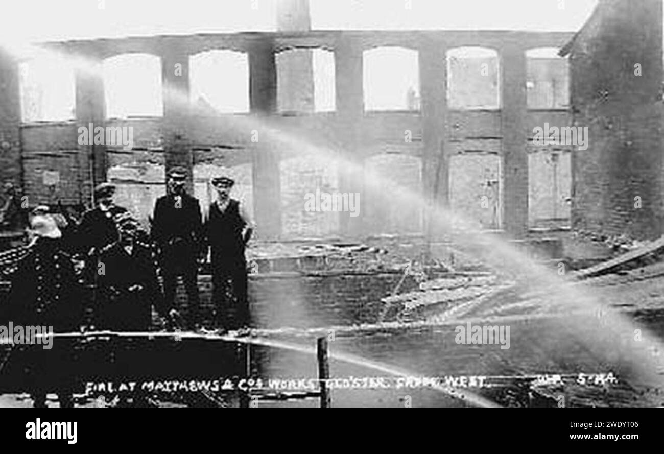 Aftermath of J.A. Matthews & Co fire High Orchard Gloucester 24 July ...