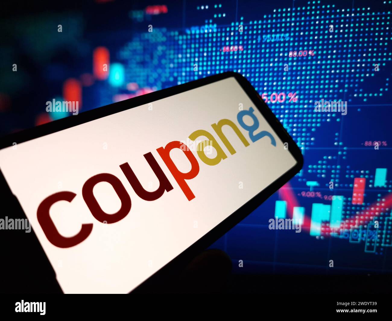 Konskie, Poland - January 22, 2024: Coupang company logo displayed on mobile phone screen Stock ...