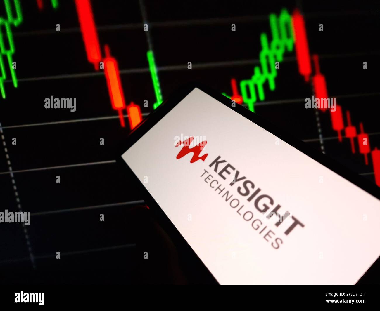 Konskie, Poland - January 22, 2024: Keysight company logo displayed on ...