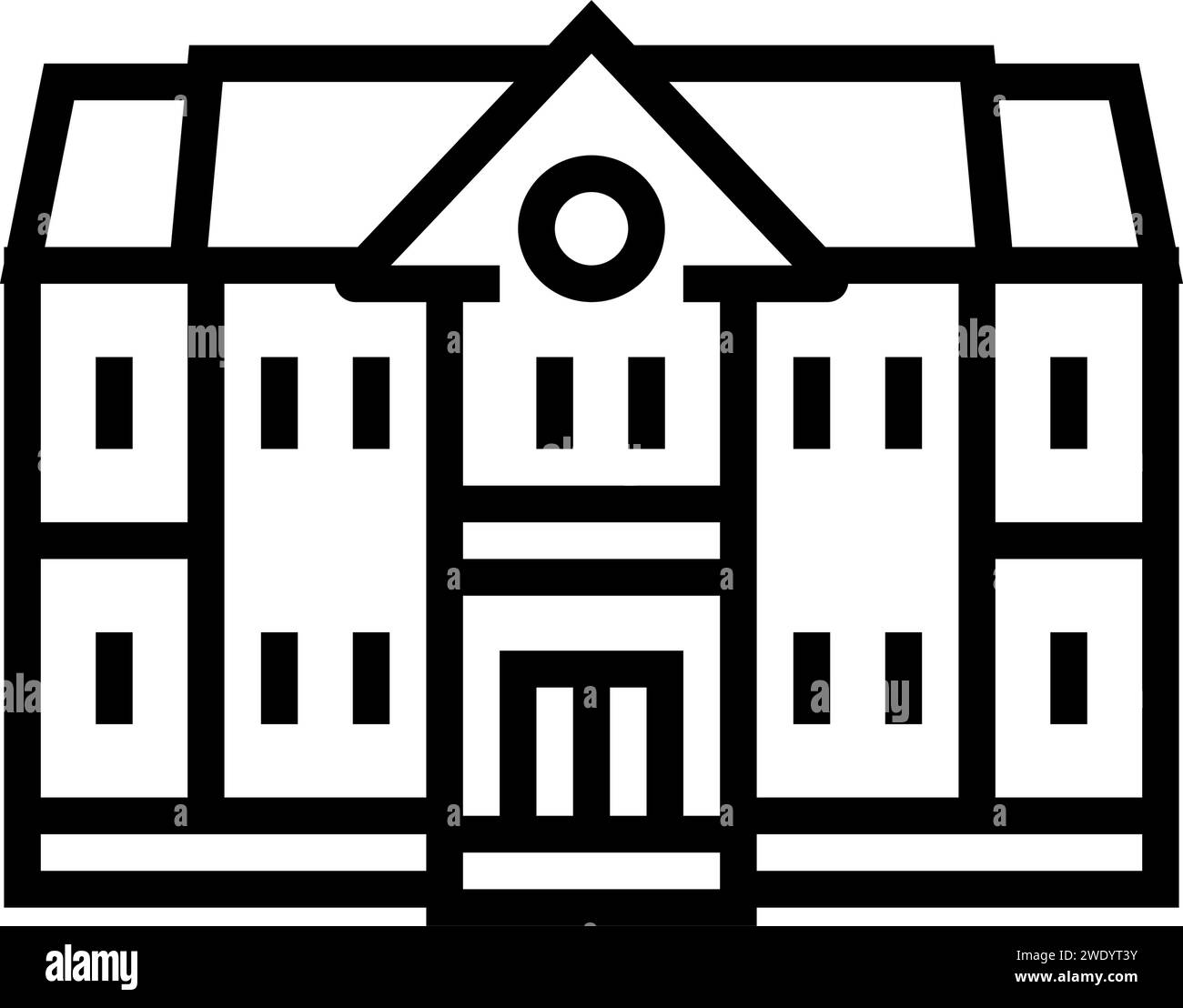 primary school building line icon vector illustration Stock Vector ...