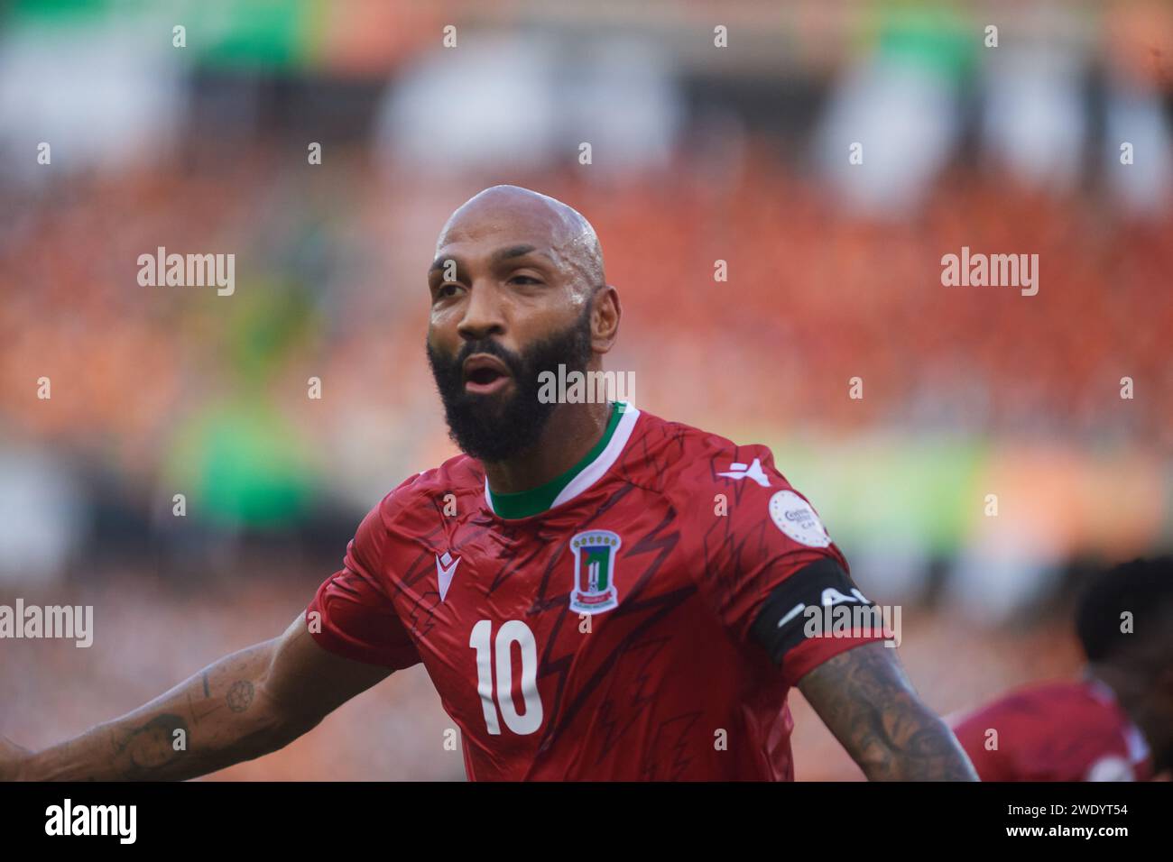 Equatorial Guinea's Emilio Nsue celebrating his goal Stock Photo - Alamy