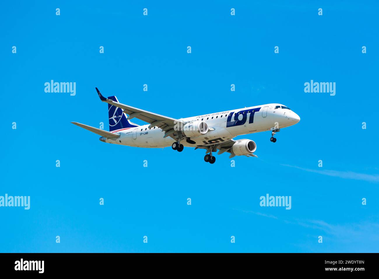 Boryspil, Ukraine - July 20, 2020: Airplane Embraer E190 (SP-LMB) of ...