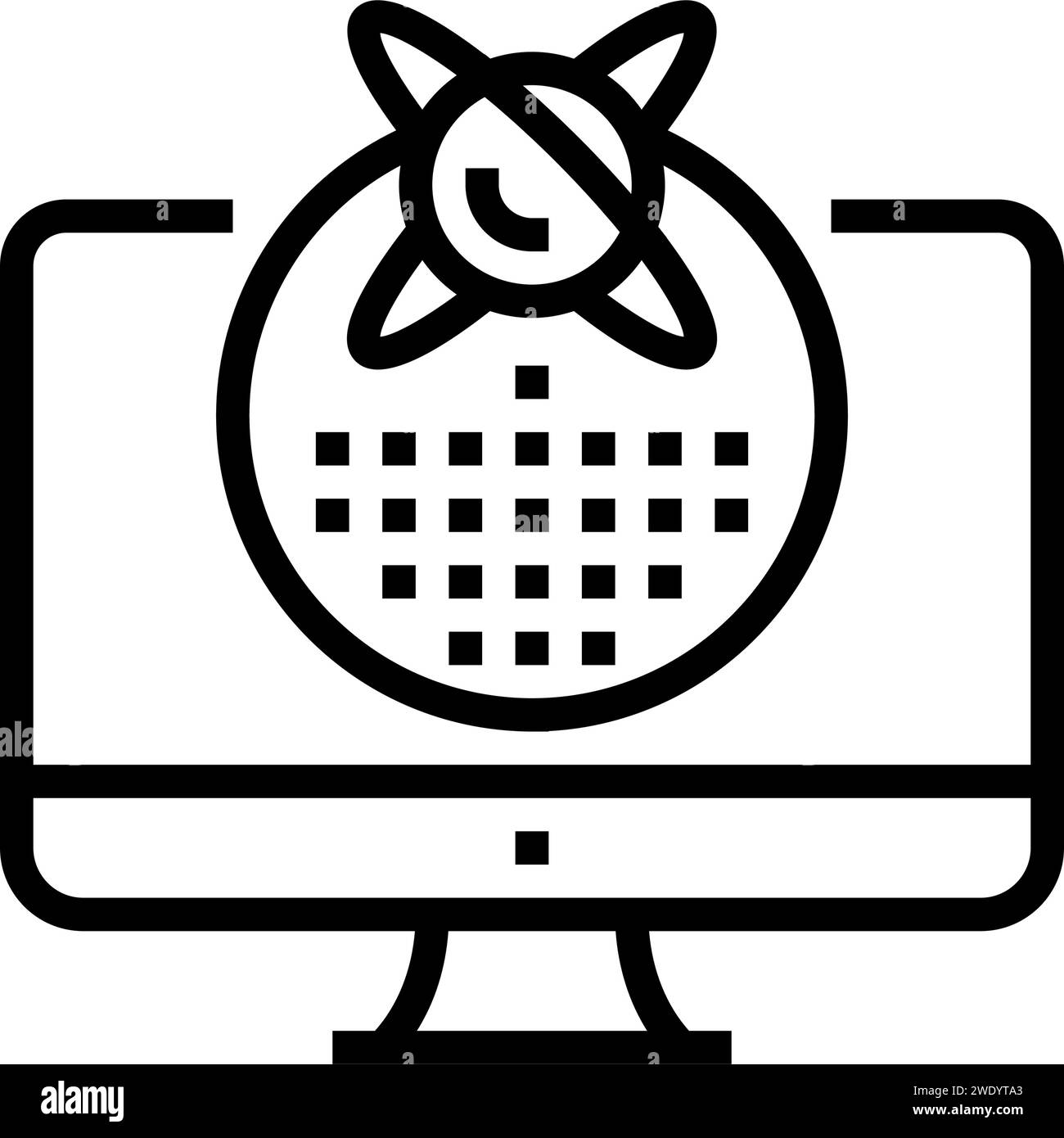 dot technology quantum line icon vector. dot technology quantum sign ...