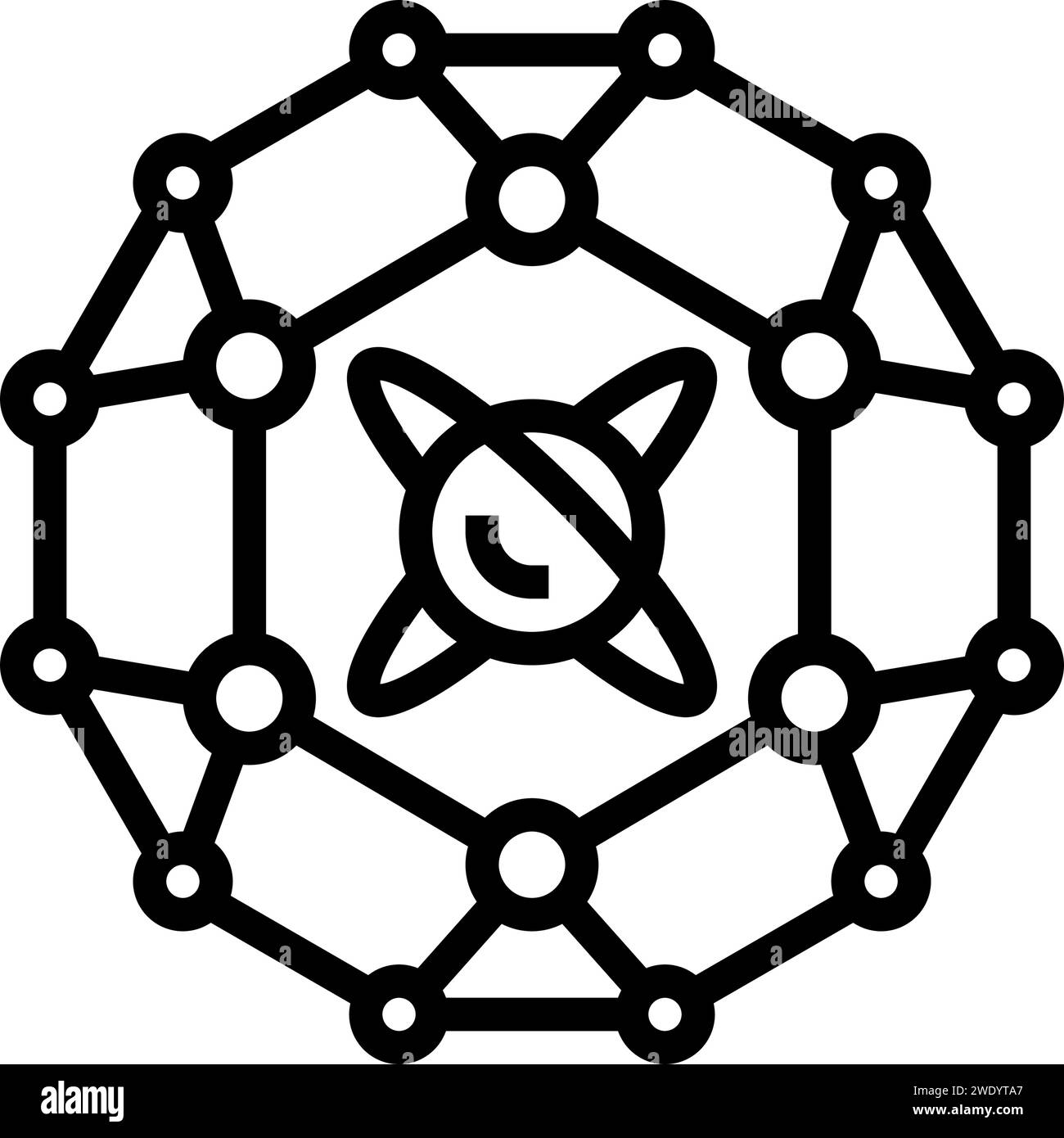 cryptography quantum technology line icon vector illustration Stock ...