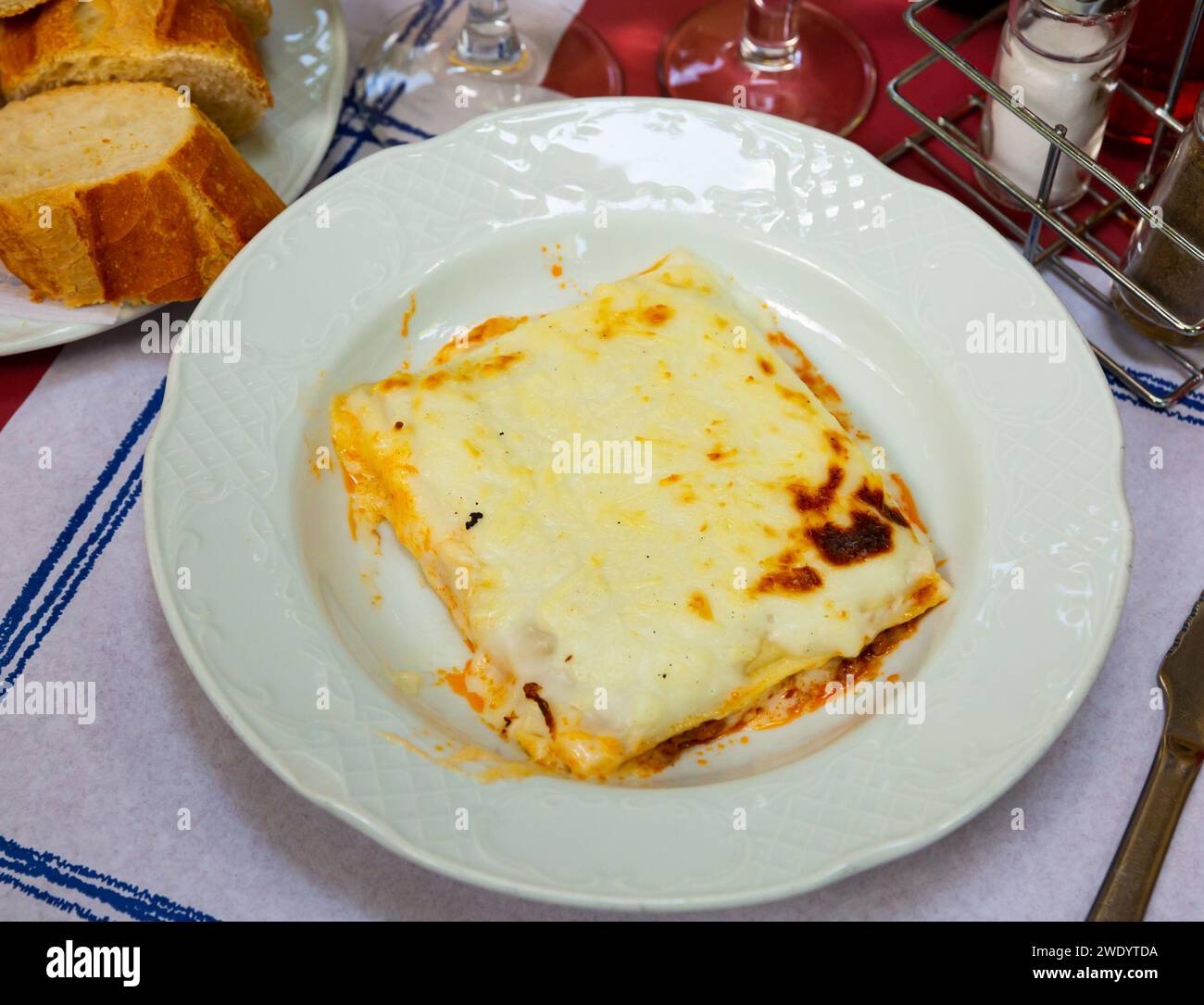 Traditional italian food lasagna Stock Photo - Alamy