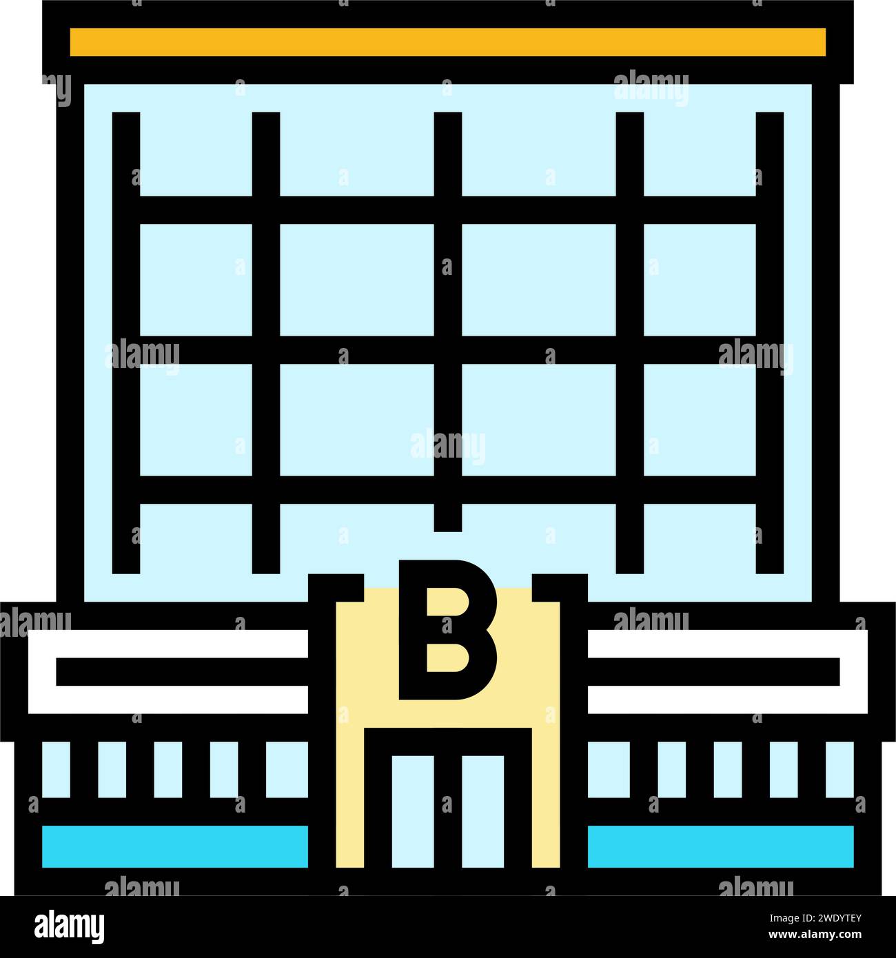 urban bank building color icon vector illustration Stock Vector Image ...