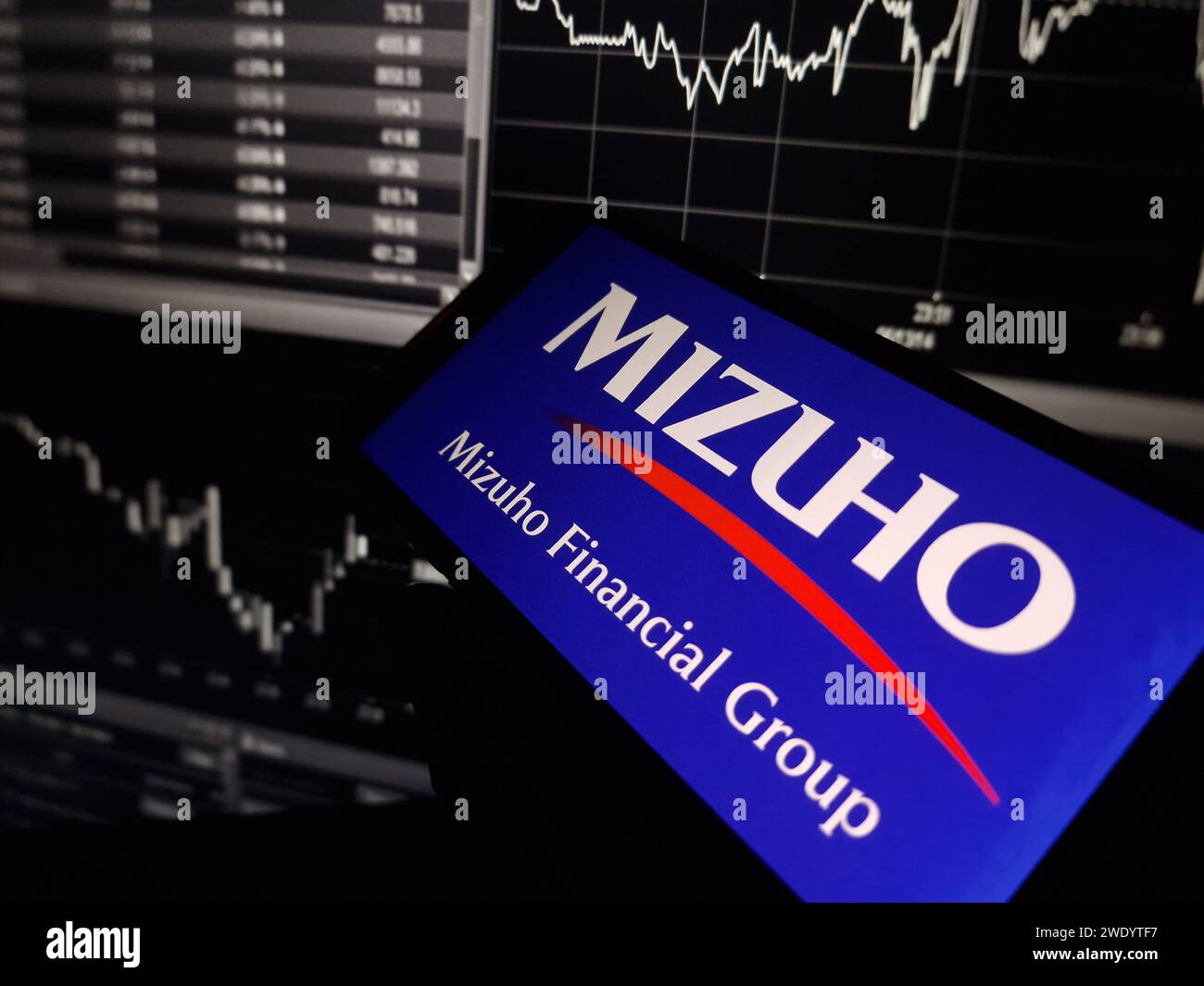 Konskie, Poland - January 22, 2024: Mizuho Financial Group company logo ...