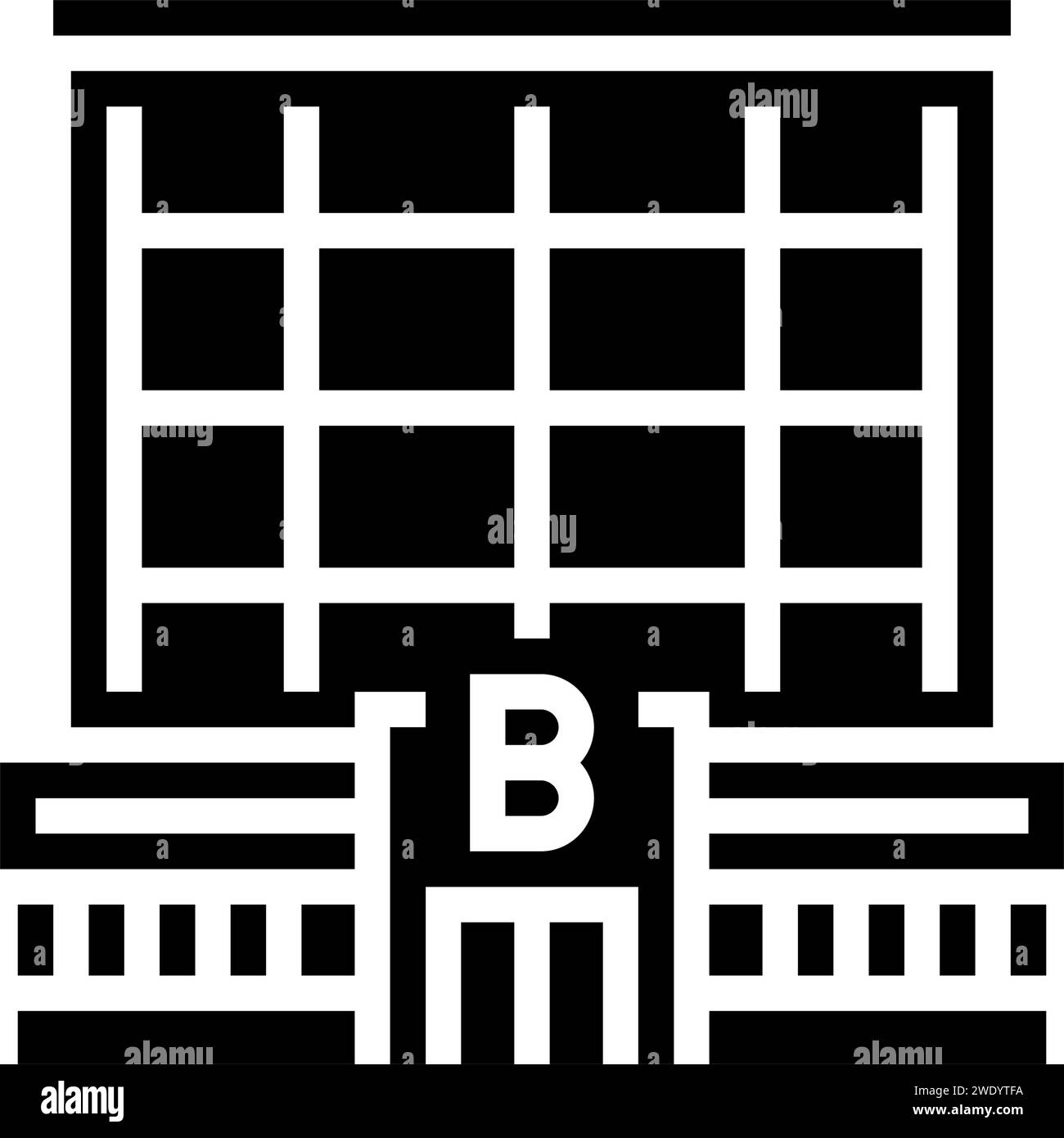 urban bank building glyph icon vector illustration Stock Vector Image ...