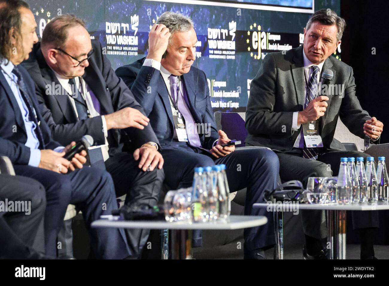 L-R) Roman Kwiatkowski, Chairman of Roma Association in Poland, and ...